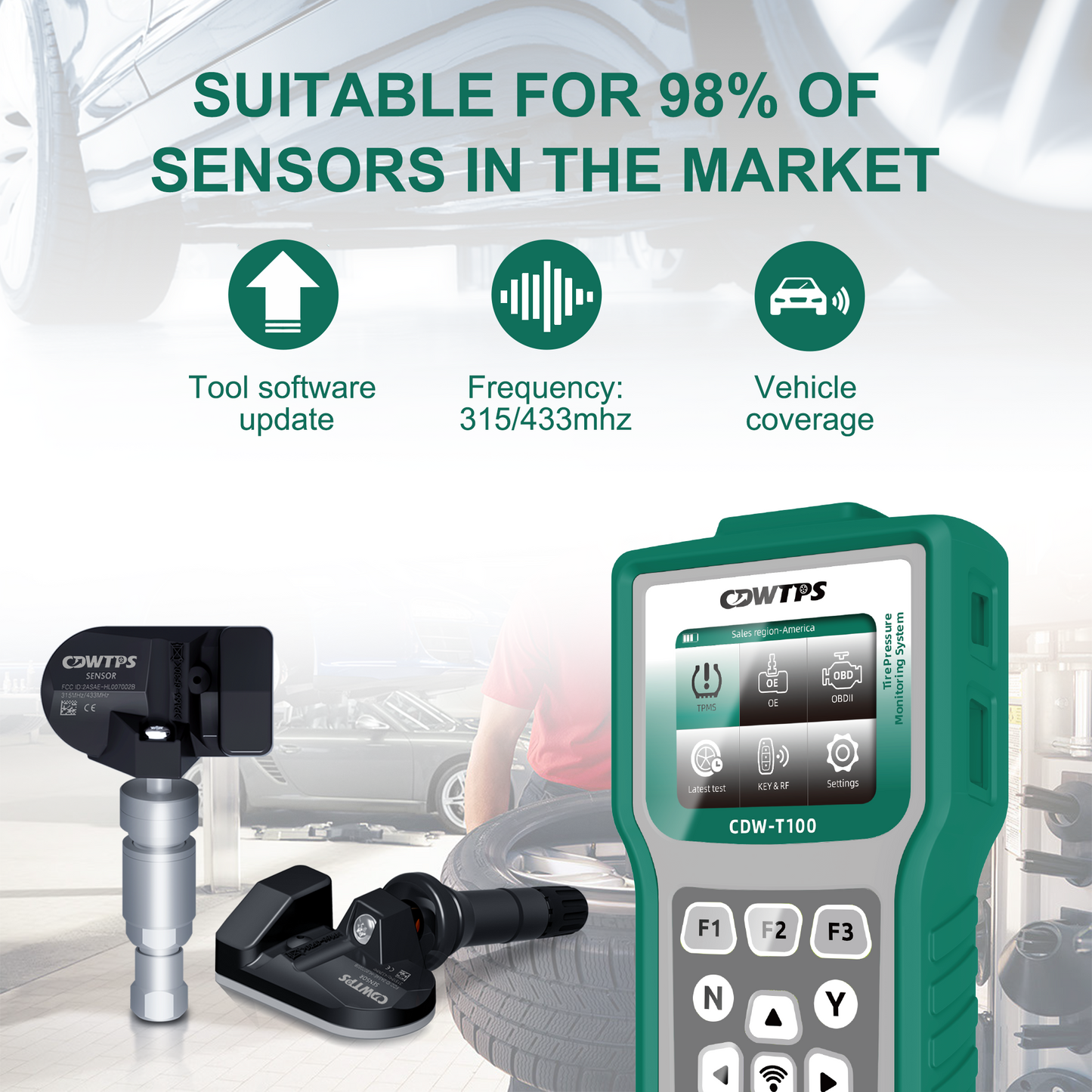 Cdwtps T100 Tpms Tool Activation Scan 315433 Sensors Tpms Programmi