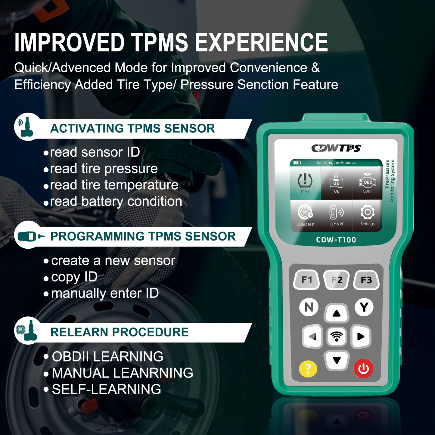 Cdwtps T100 Tpms Tool Activation Scan 315433 Sensors Tpms Programmi