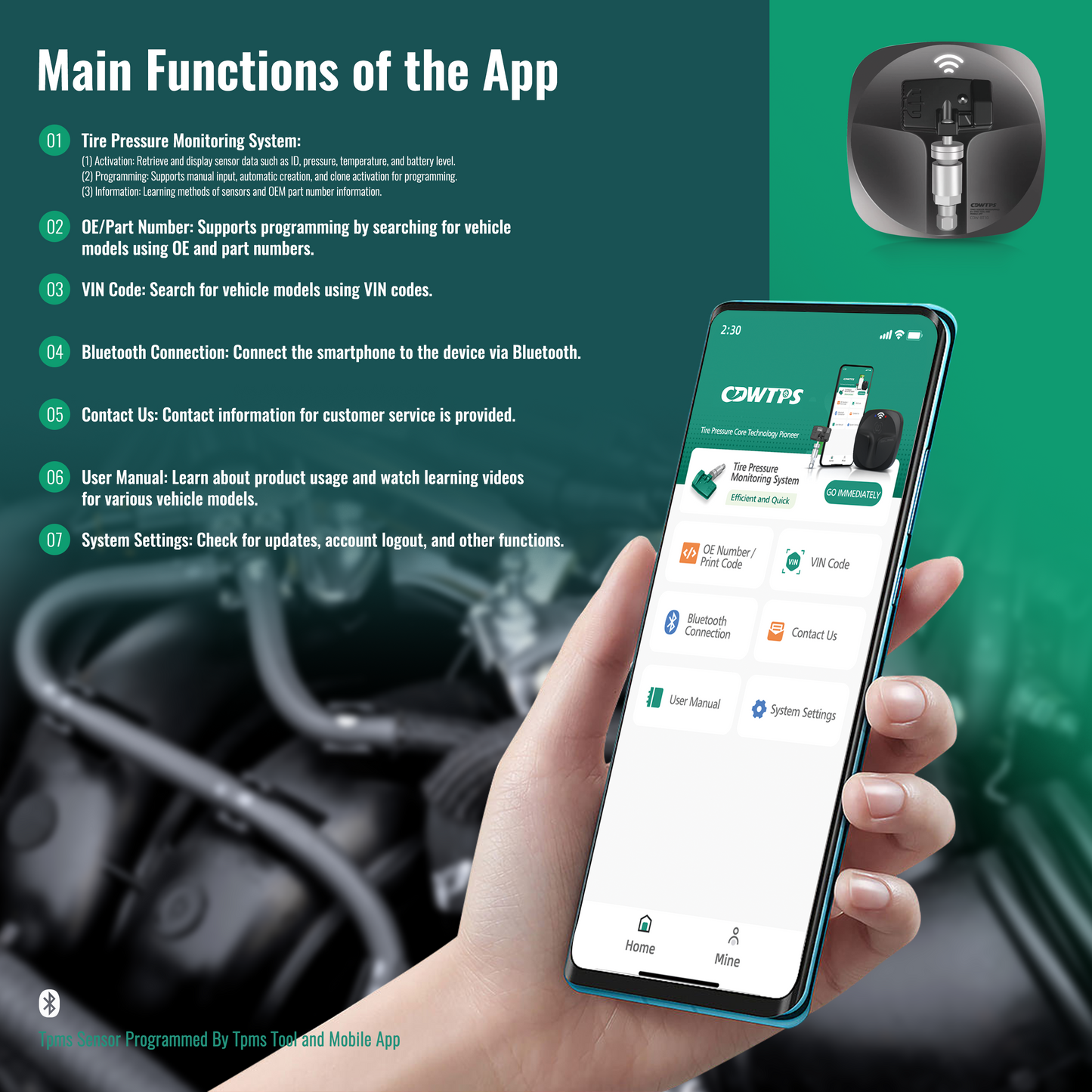 Bt10 Tire Pressure Bluetooth Programming Monitoring Tool Set Of 1 Too Cdwtps Tpms