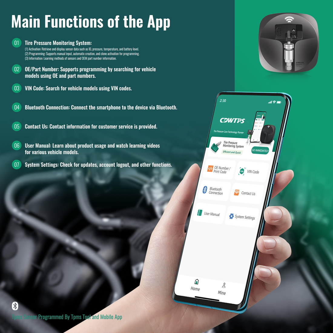 Bt10 Tire Pressure Bluetooth Programming Monitoring Tool Set Of 1 Too Cdwtps Tpms Programming