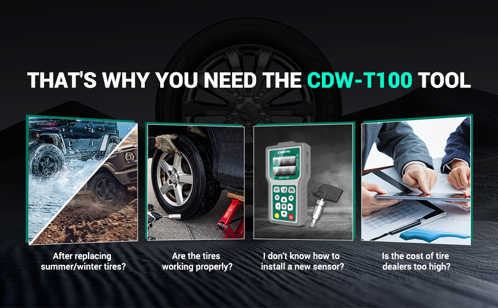 CDWTPS T100 TPMS tool, activation scan 315+433 sensors, TPMS programmi ...