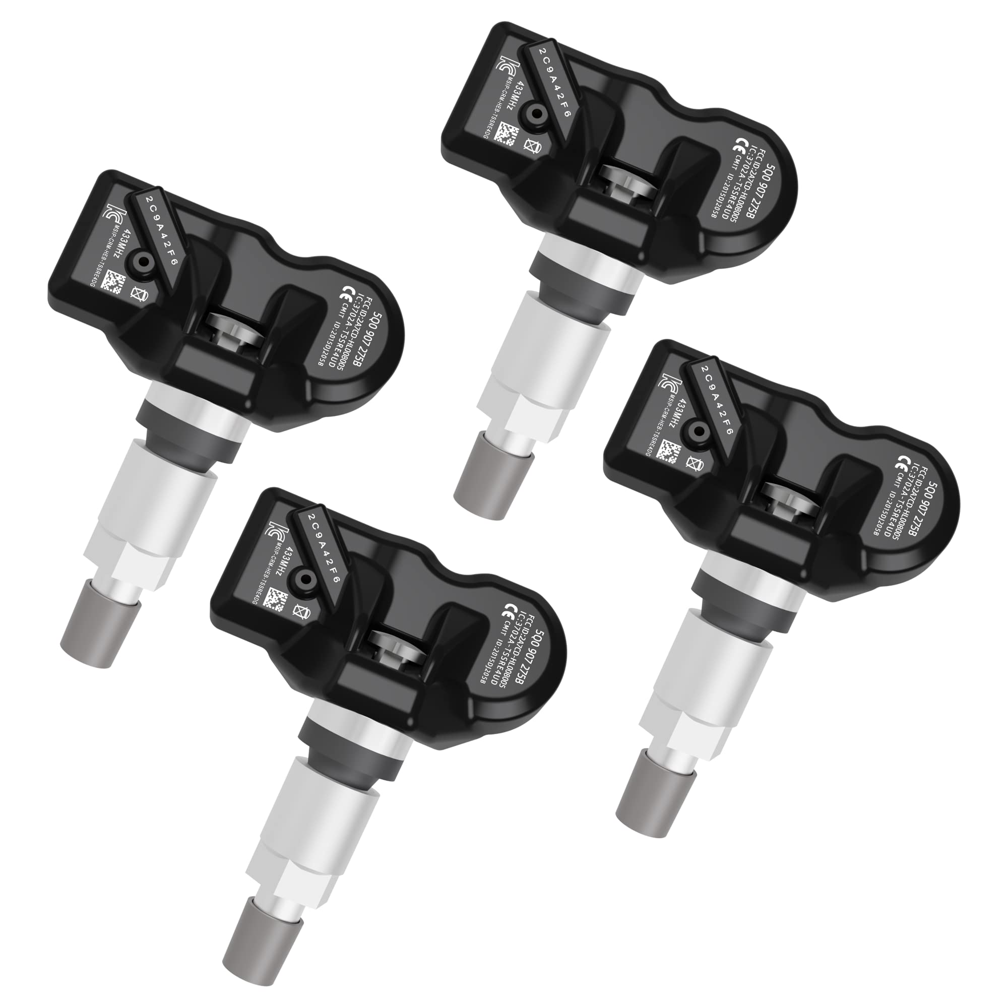 CDWTPS TPMS Sensor,433MHZ Tire Pressure Monitor System 4-Pack for Audi