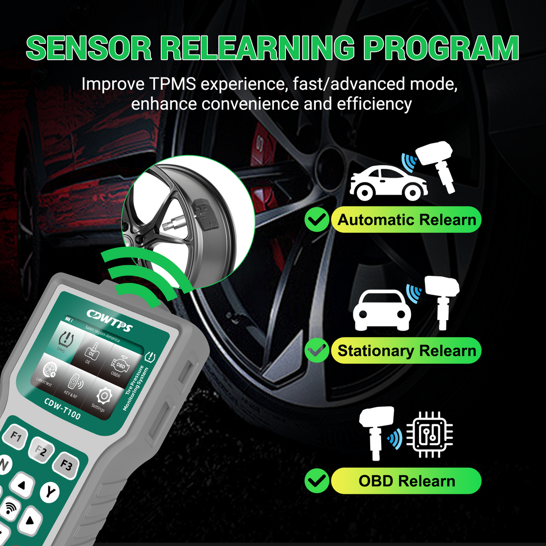 Cdwtps T100 Tpms Tool Activation Scan 315433 Sensors Tpms Programmi