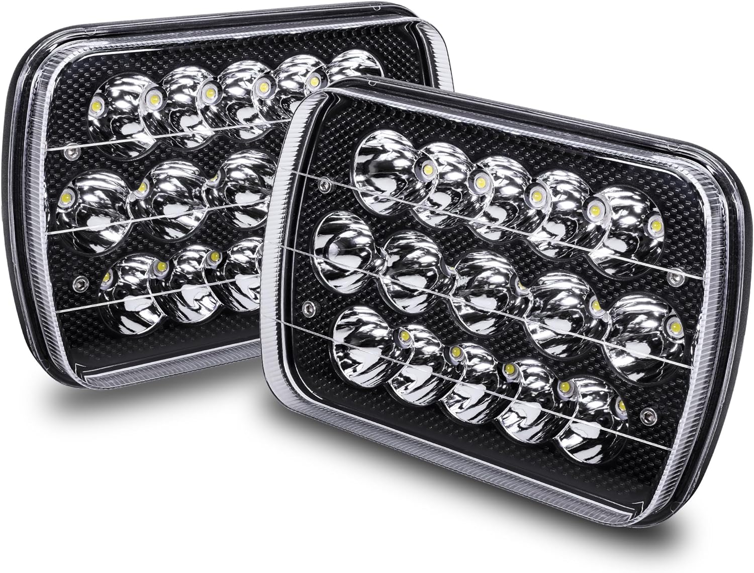 CDWTPS 7x6 5x7 LED Headlights H6054 H5054 Black [Low/High Sealed Beam ...